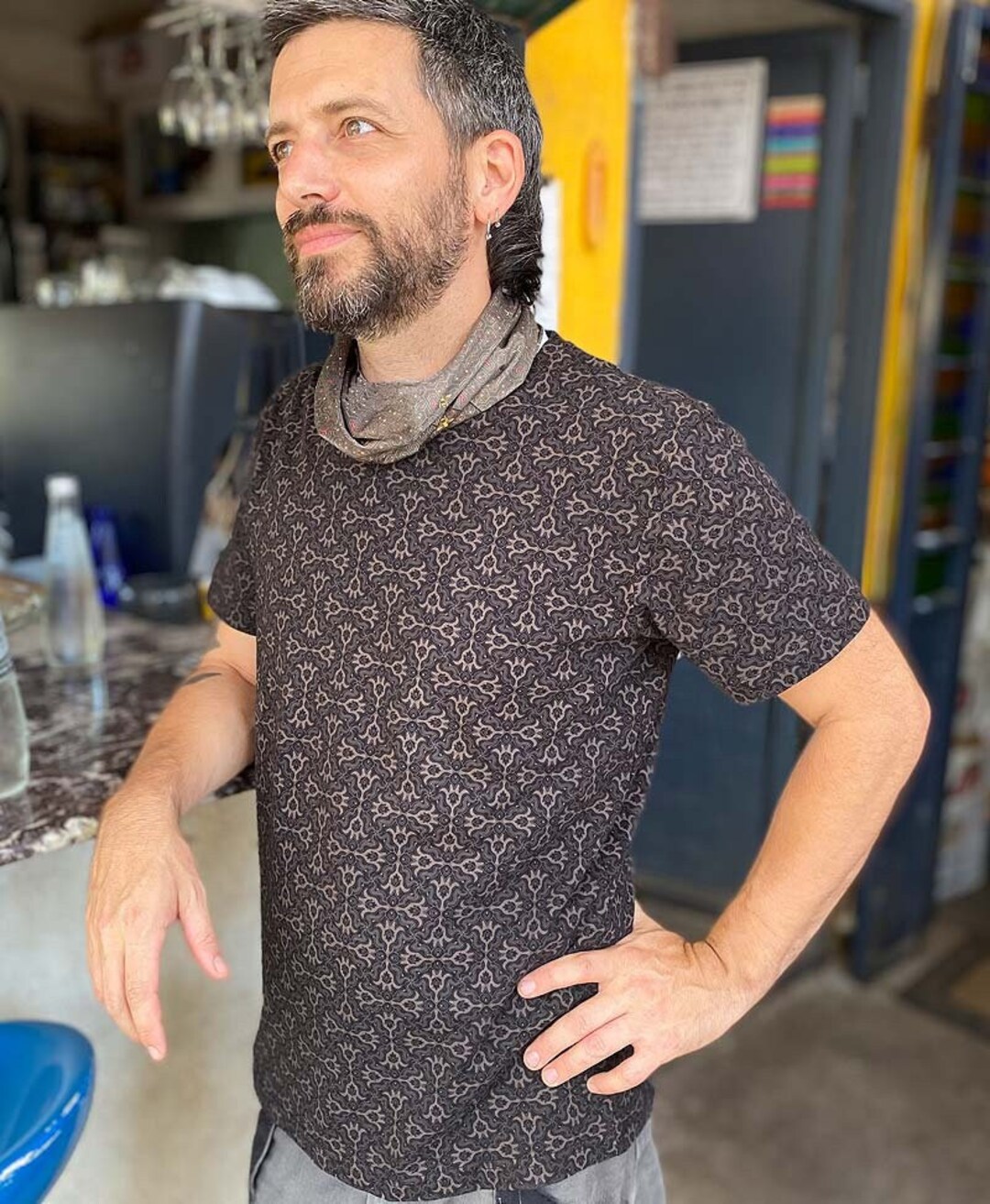 Hamsa Men's Shirt, Sacred Geometry, Screen Print Shirt, Festival ...