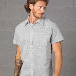 Atom Molecule Mens Button up Shirt Psychedelic All Over Print Short ...