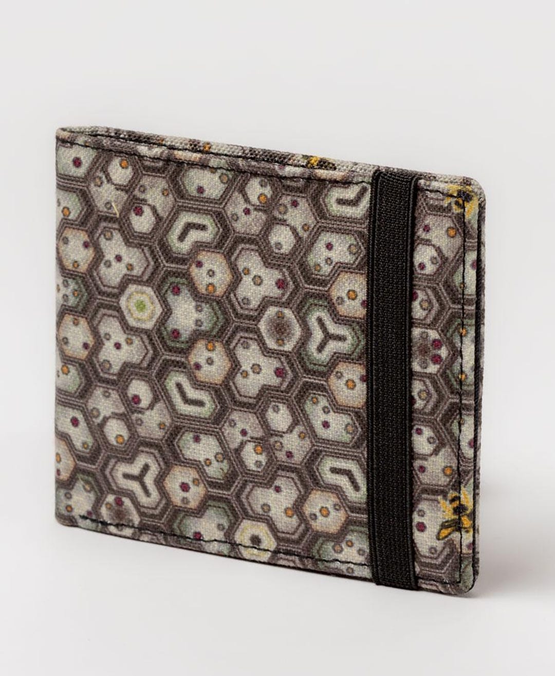 Psychedelic Bee Hive Wallet for Men- Slim Canvas Wallet Bifold Vegan ...