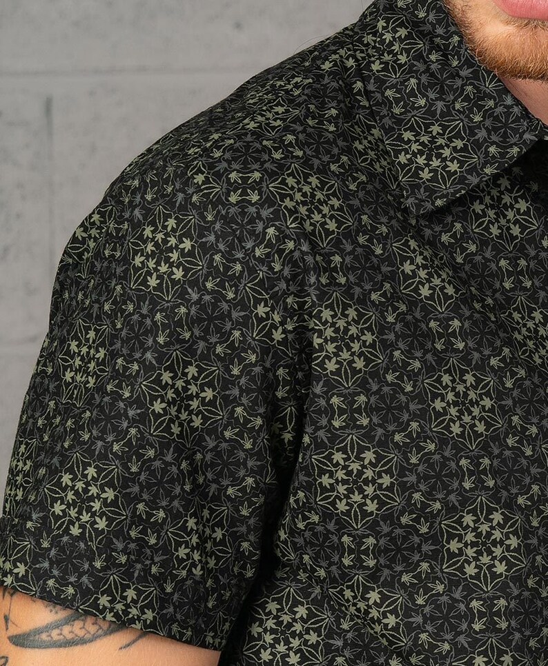 Unique Button up Shirt for Men, Button Down Shirt, Marijuana Leaf Print ...