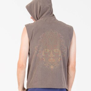 Mens Hooded Vest Screen Printed Psychedelic Vest Festival - Etsy