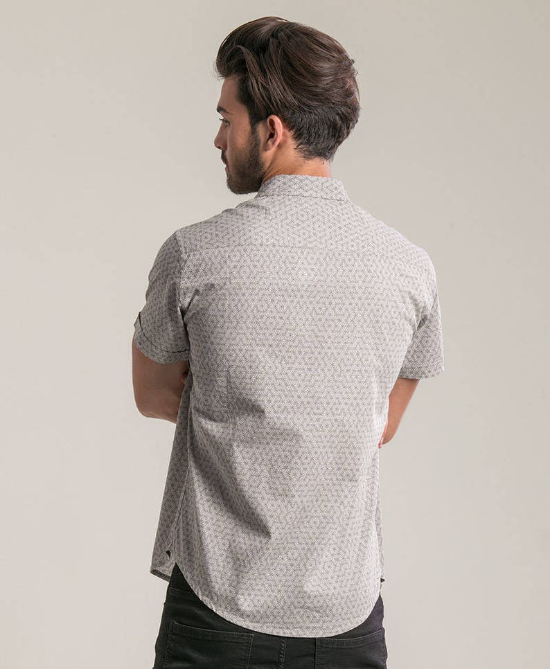Sacred Geometry Button Down Shirt Men Button up Shirt Flower | Etsy