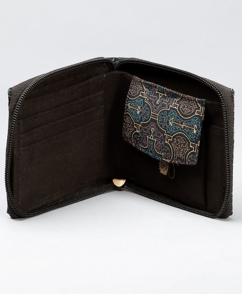 SHIPIBO Wallet for Men Canvas Wallet With Coin Pocket Tribal - Etsy