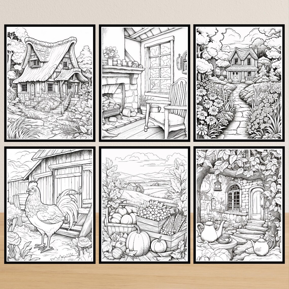 Countryside Coloring Book for Adults, Country Life Adult Coloring Book ...