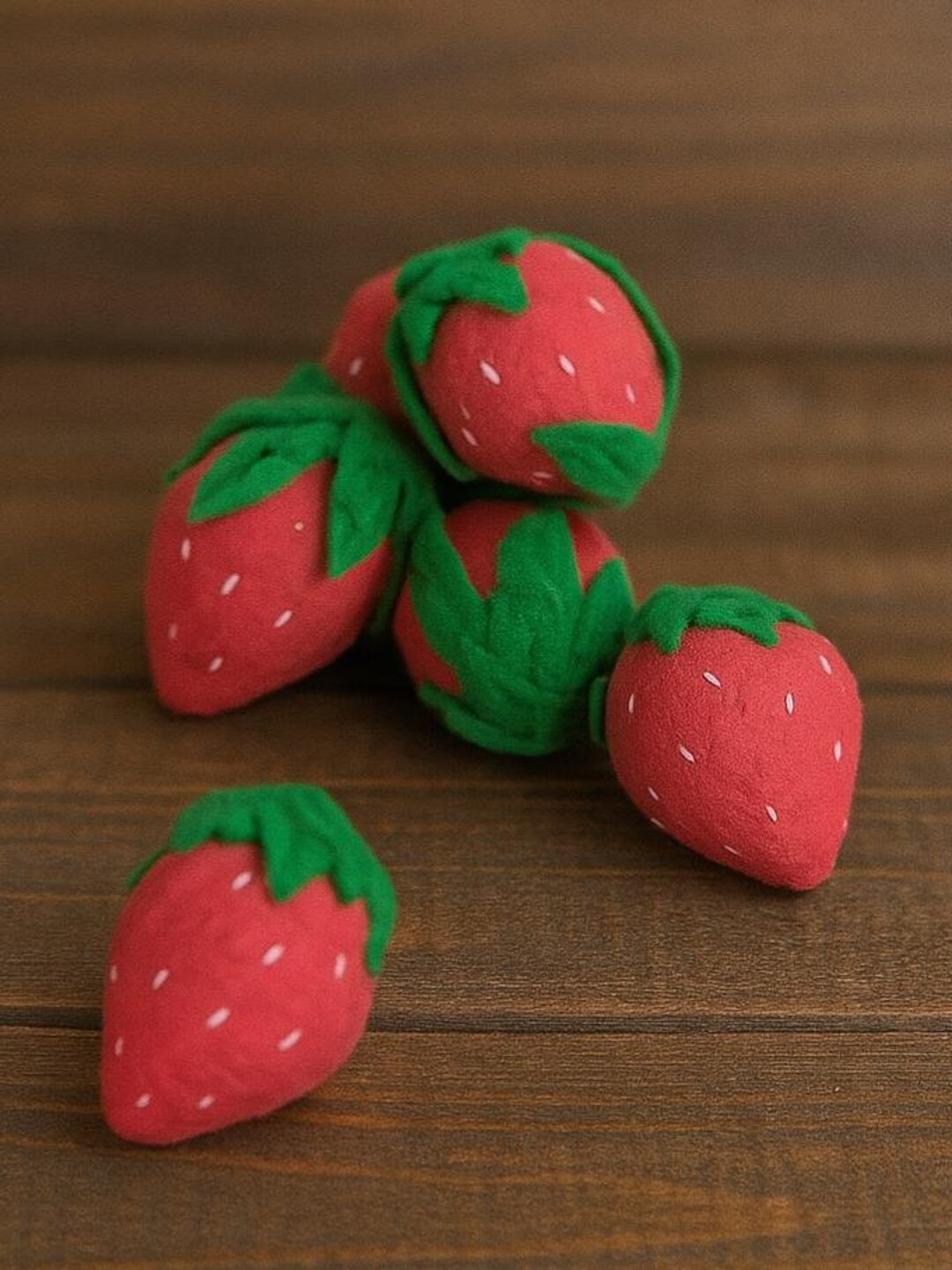 Handmade Wool Felt Strawberries | Pretend Play Food Set | Montessori ...