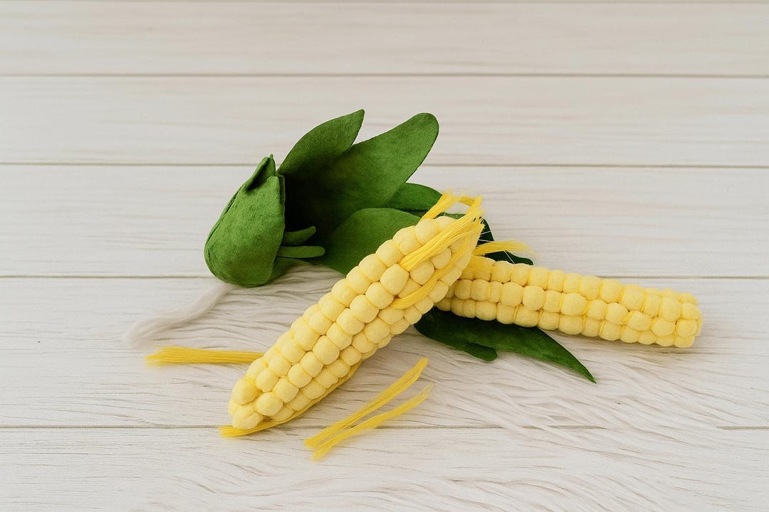 Handmade Wool Felt Corn Set | Montessori Pretend Play Food - Etsy