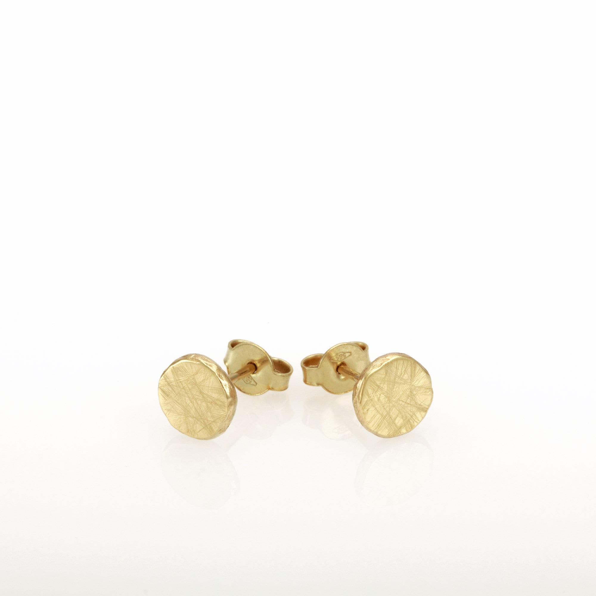Gold Earrings, 14k Stud Earrings, Gold Studs, Round Stud Earrings ...