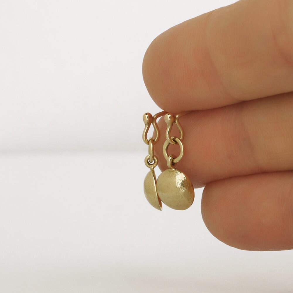Small Gold Earrings, 14k Gold Dangle Earrings, Unique Gifts for Her ...