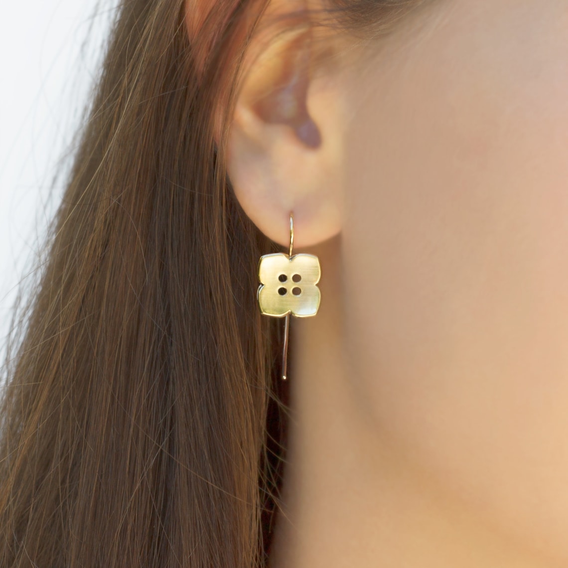 Solid Gold Earrings 14k Yellow Gold Drop Earrings 14k Drop - Etsy