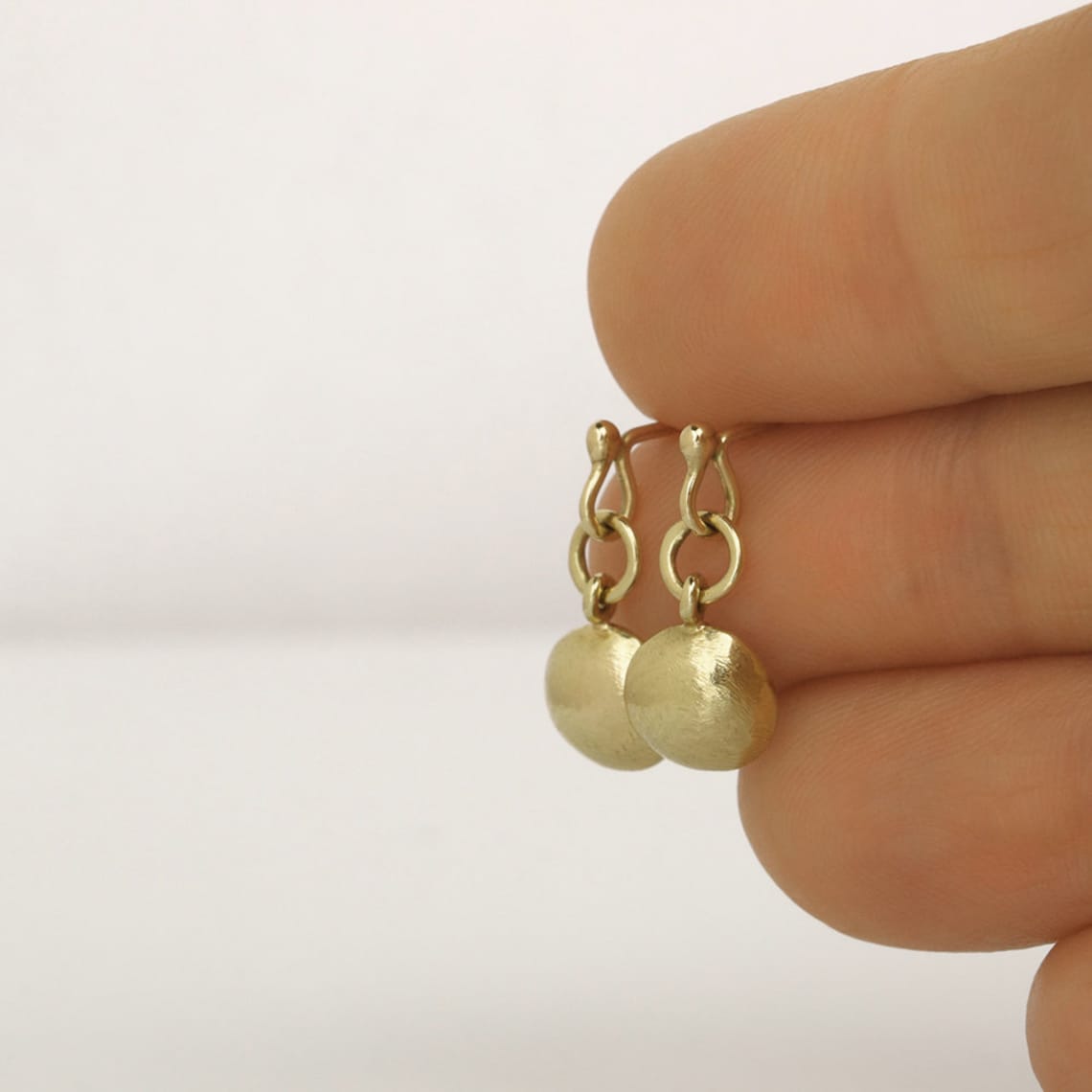 Small Gold Earrings, 14k Gold Dangle Earrings, Unique Gifts for Her ...