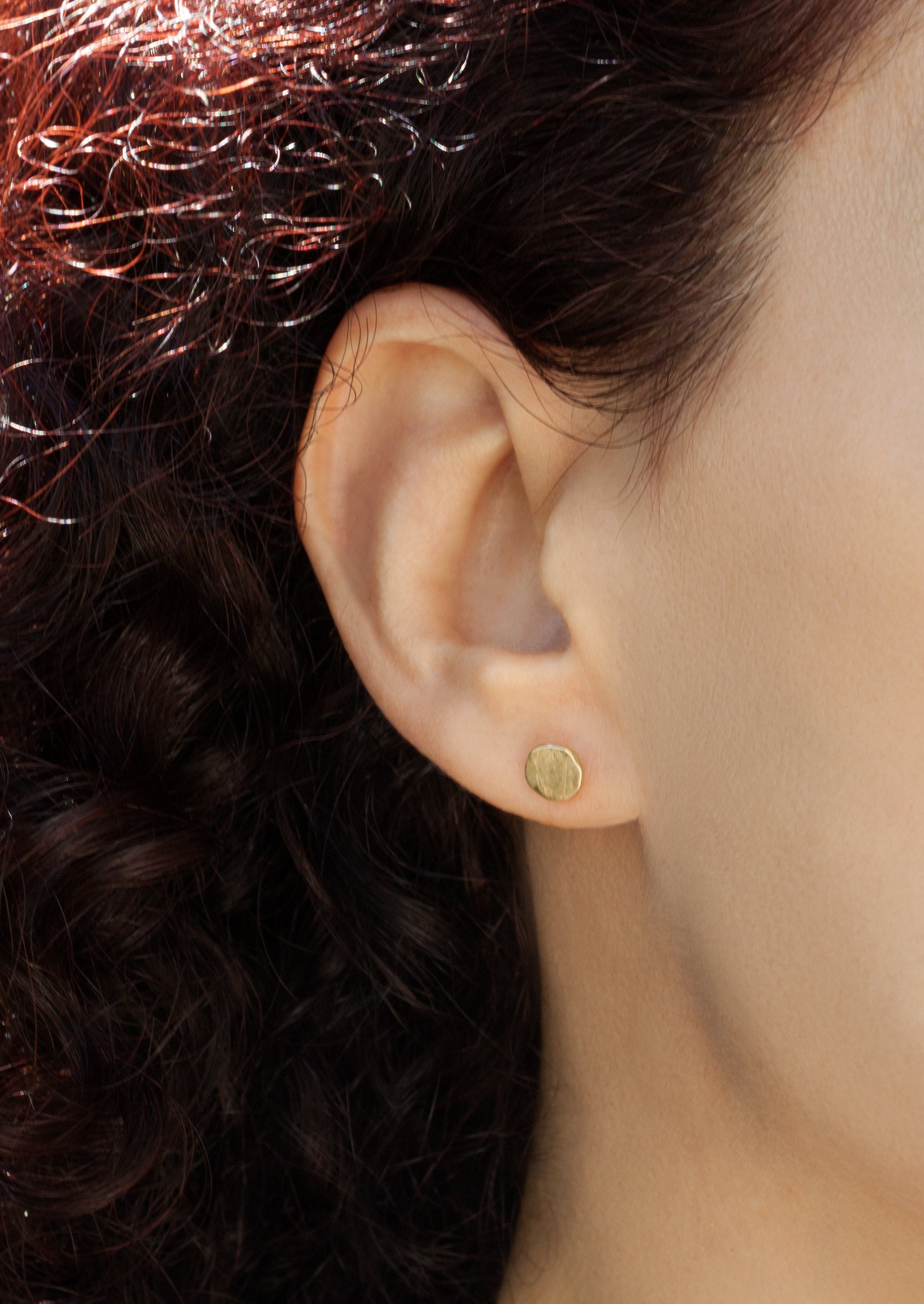 Gold Earrings, 14k Stud Earrings, Gold Studs, Round Stud Earrings ...