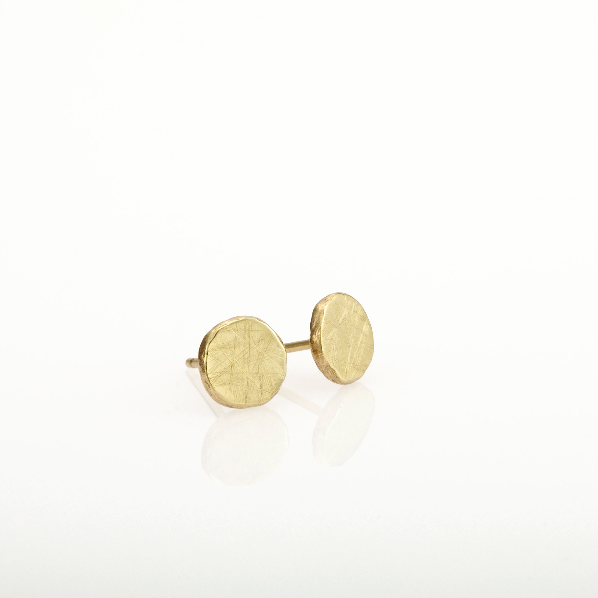 Gold Earrings, 14k Stud Earrings, Gold Studs, Round Stud Earrings ...