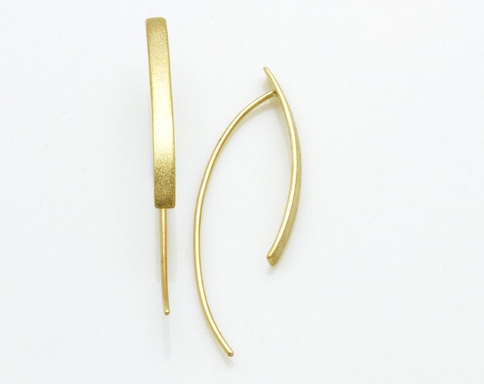 14k Solid Gold Exquisite Long Line Earrings - Etsy