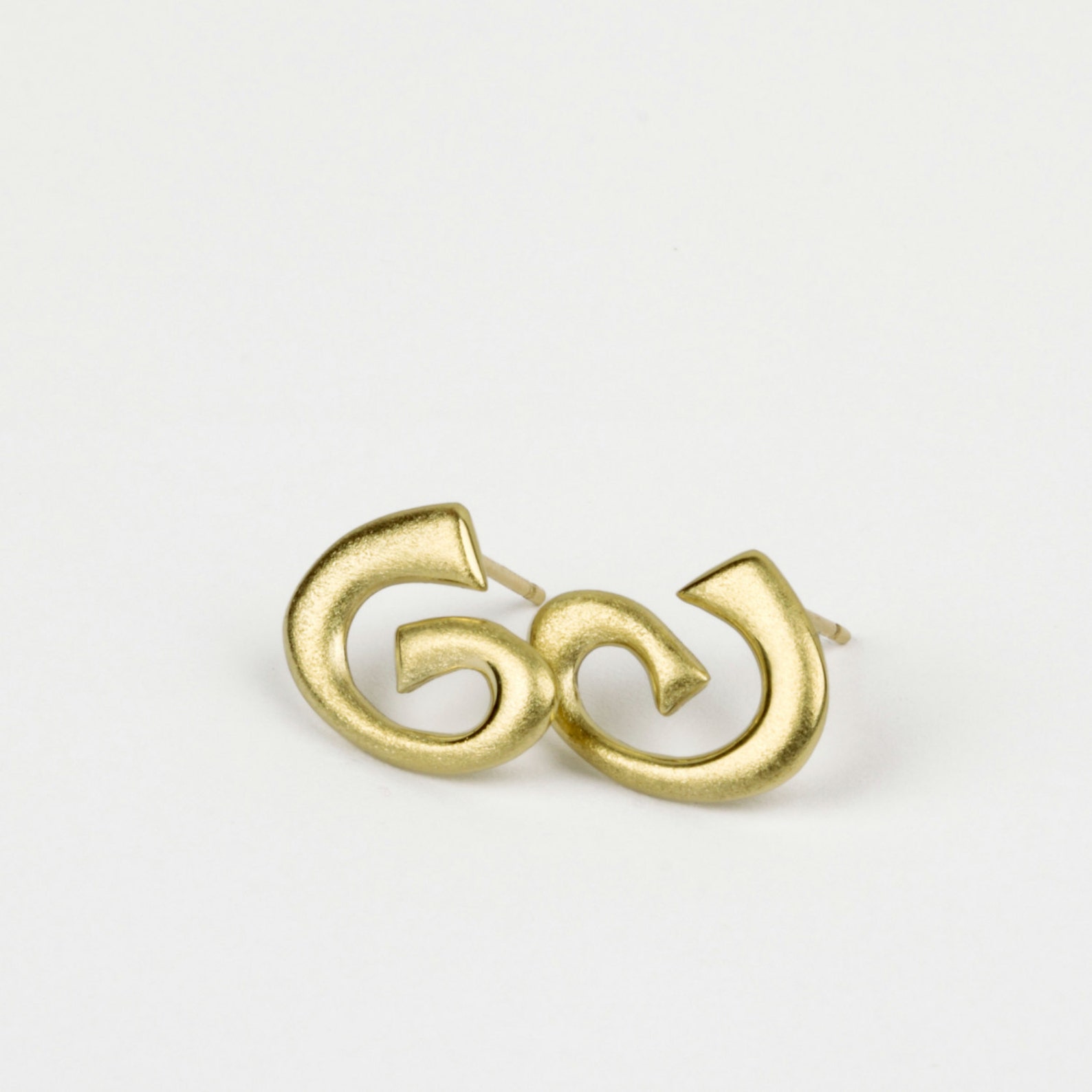 Solid Gold Earrings, Yellow Gold Earrings, 14k Solid Gold Studs, Unique ...