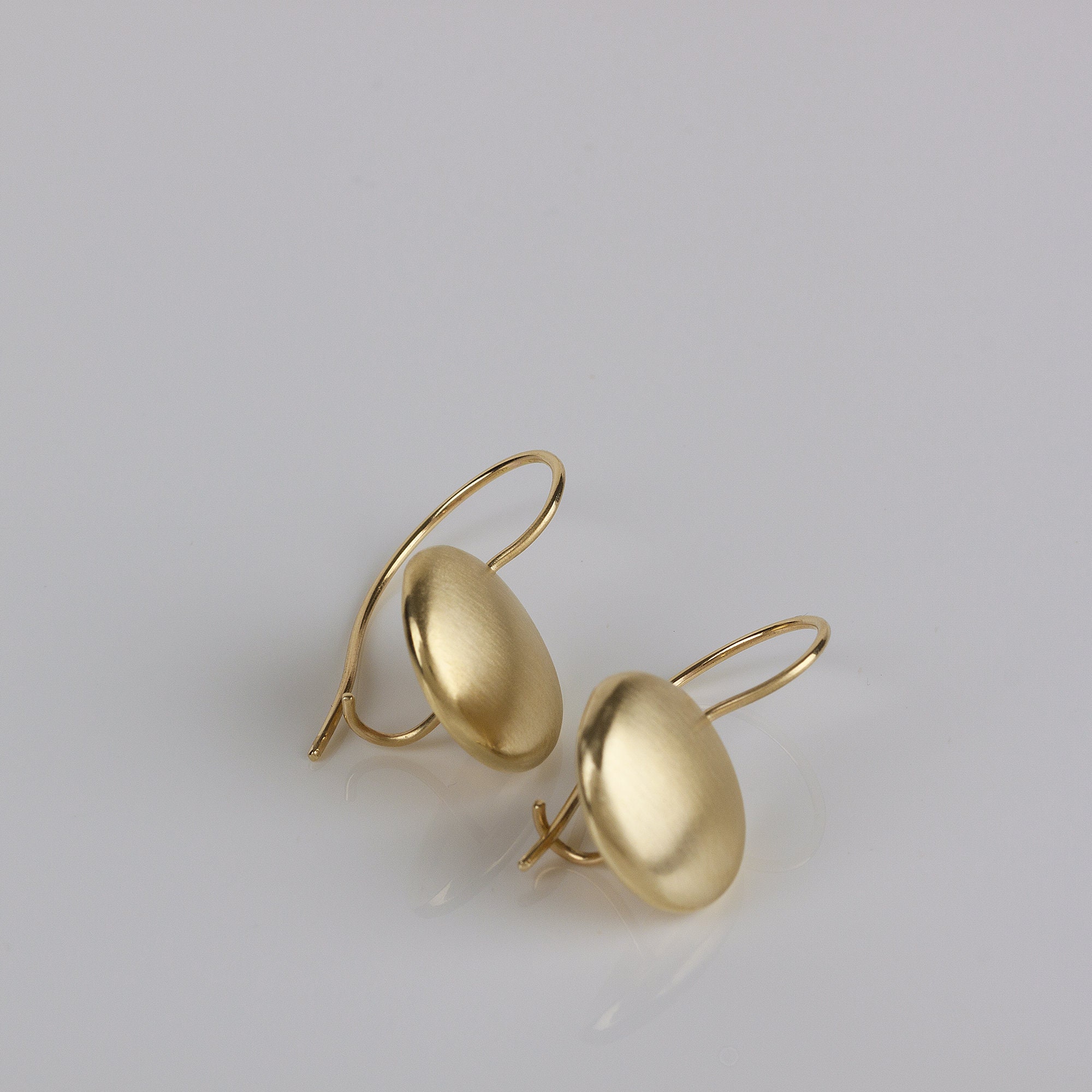 14k Gold Drop Earrings, Gold Modern Minimalist Earrings, Solid Gold ...