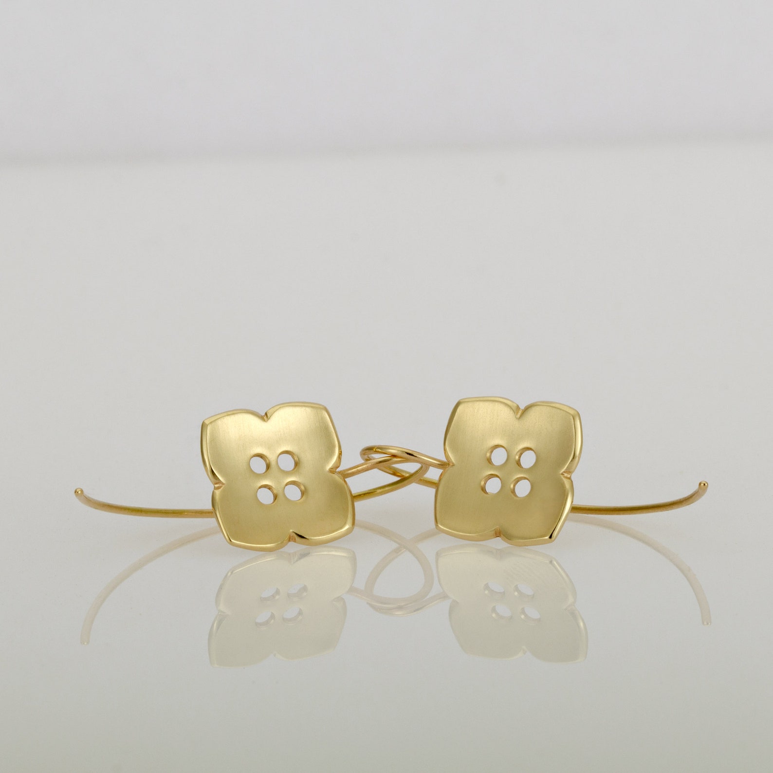 Solid Gold Earrings 14k Yellow Gold Drop Earrings 14k Drop - Etsy