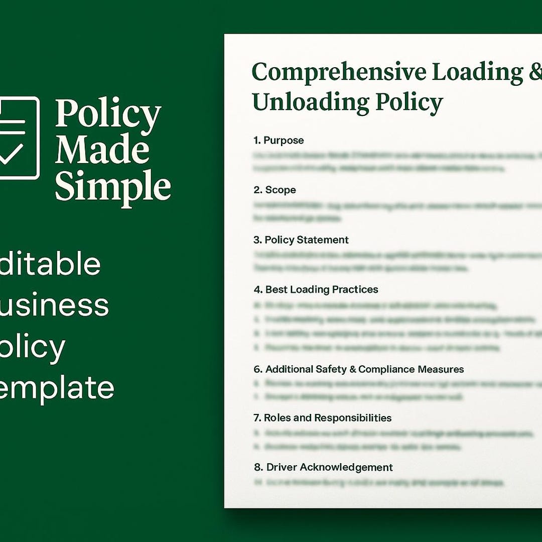 Comprehensive Load Safety, Loading and Unloading Policy - Etsy