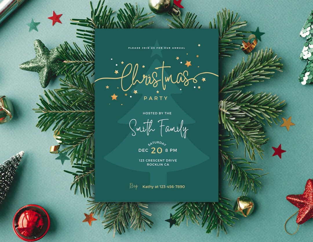 Editable Christmas Party Invitation Holiday Party Invitation editable-christmas-party-invitation-holiday-party-invitation