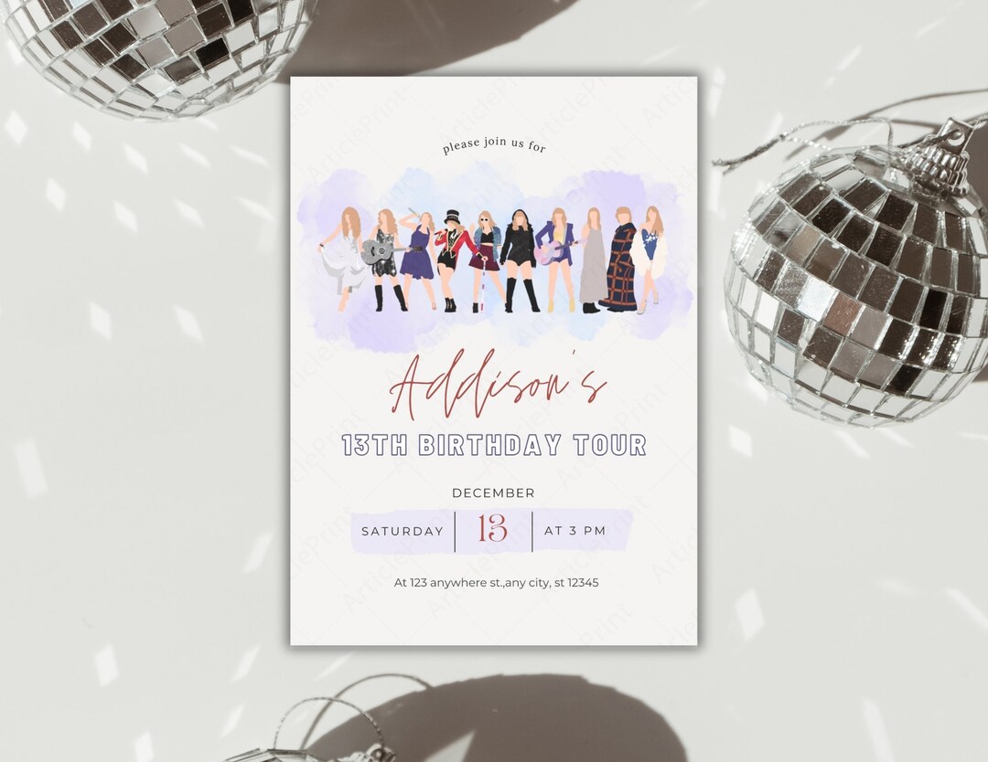 Editable Birthday Era Invitation, Taylor Swift Birthday Invitation, Era ...