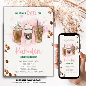 Coffee Birthday Invitation, Latte of Fun, Frappe Birthday, Coffee ...