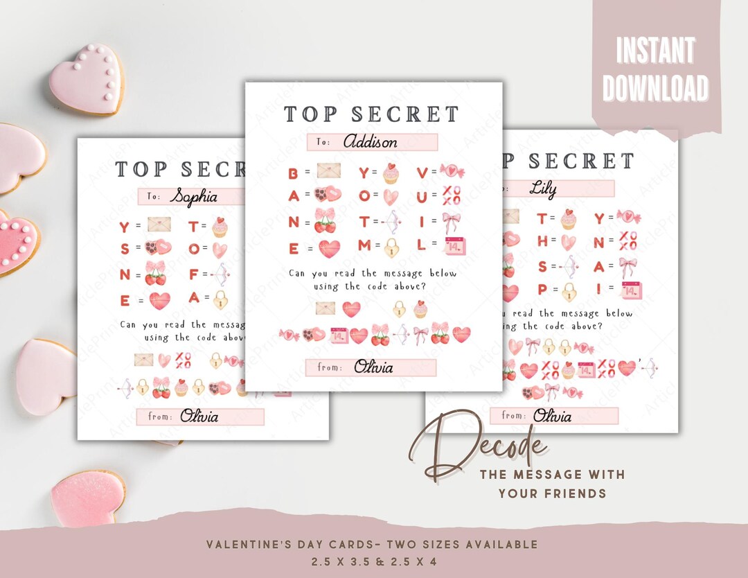 Decode Valentines Day Card. Classroom Valentine's Day Card. Puzzle ...