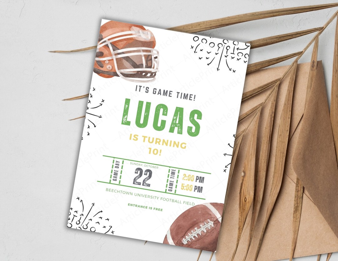 Editable Game Day, Football Birthday Party Invitation, Instant Download ...