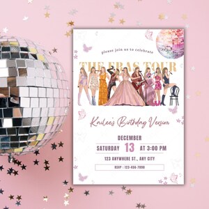 Editable Birthday Era Invitation, Taylor Swift Birthday Invitation, Era ...
