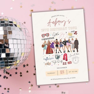 Editable Birthday Era Invitation, Taylor Swift Birthday Invitation, Era ...