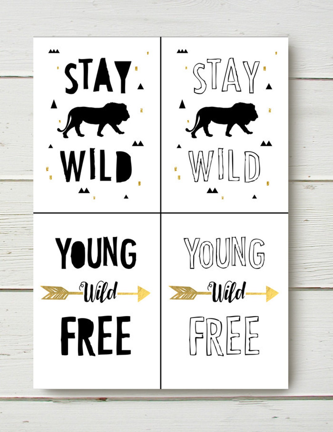 Young Wild Free and Stay Wild 8x10 Printable Signs Wall Art - Etsy