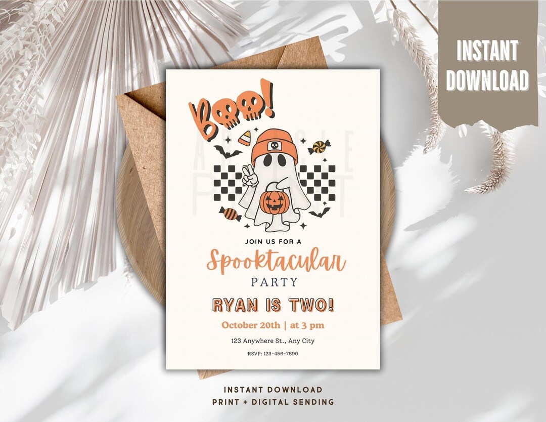 Editable Party Invitation, Text/evite Sending, Halloween Party, Boo ...