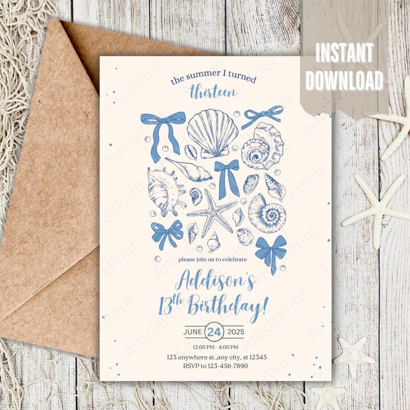 Seashell Invitations - Etsy