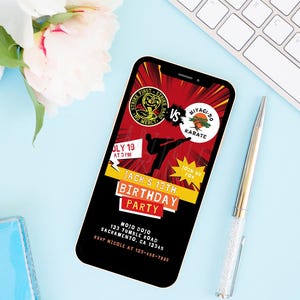 Editable Cobra Kai Inspired Invitation, Karate Party, Karate Birthday ...