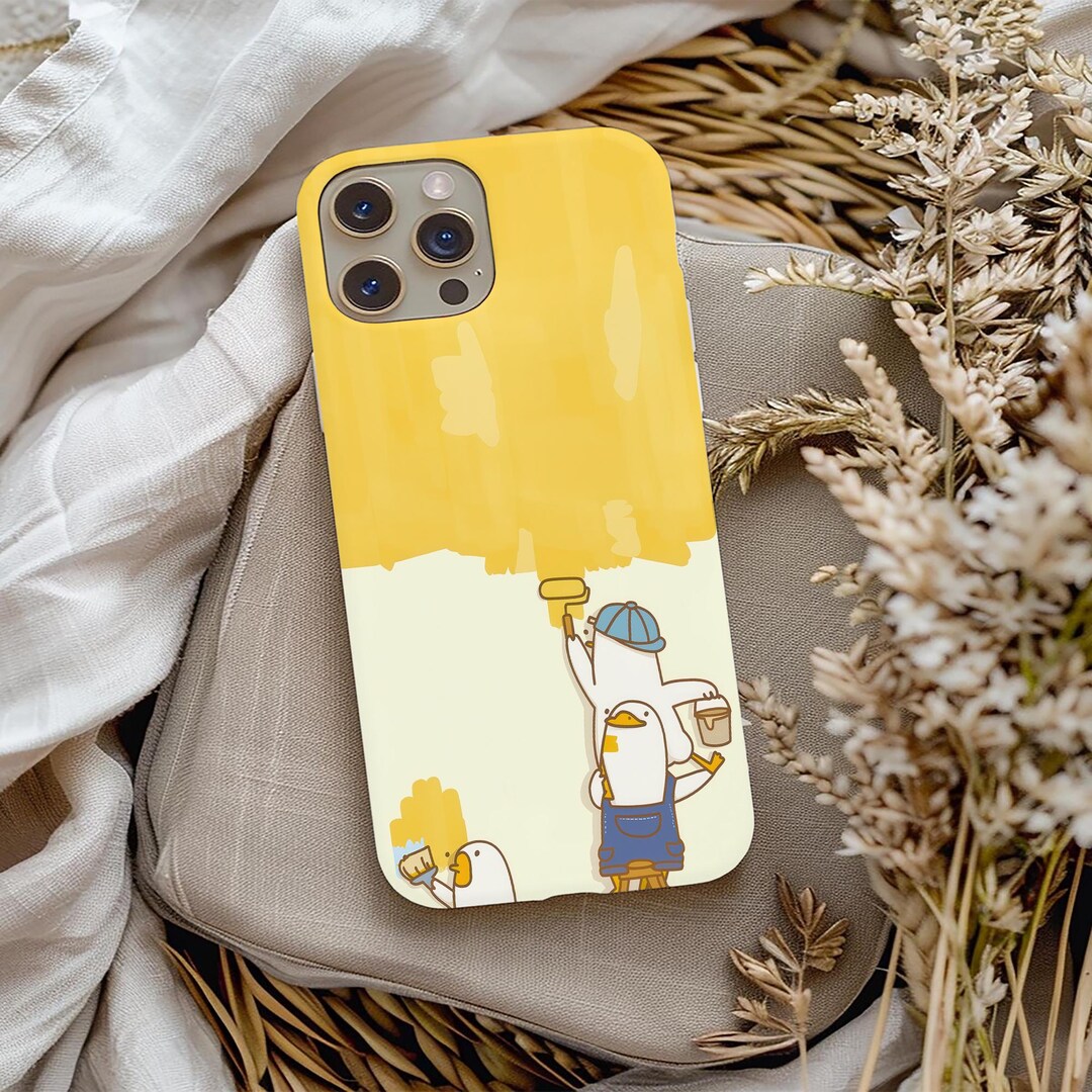 Cute Duck Painter Phone Case - Funny Cartoon Duck Phone Cover ...