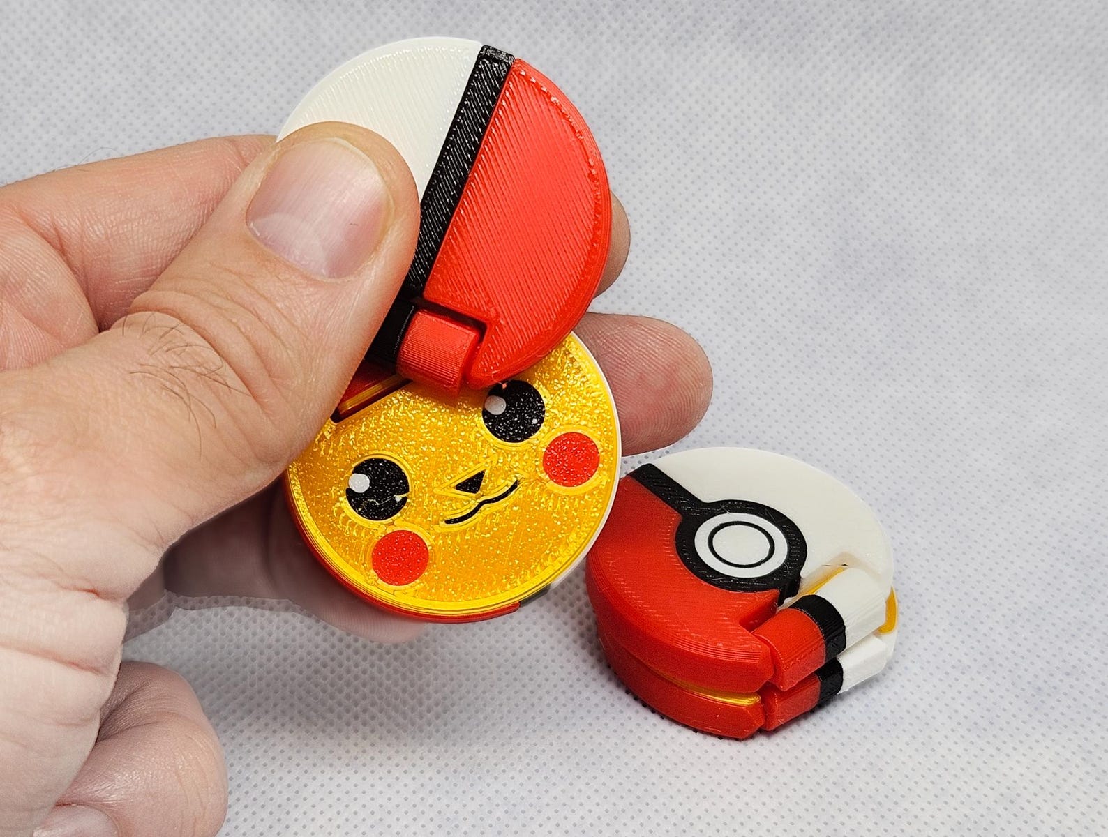 3D Printed Pokémon Pokéball Pikachu Fidget Toy | Slip & Slide Desk ...