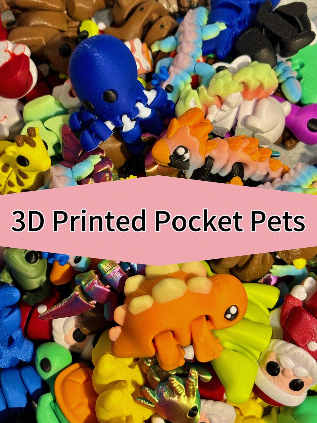 3D Printed Articulated Pocket Pets | Mini Fidget Animal Toy Set - Etsy