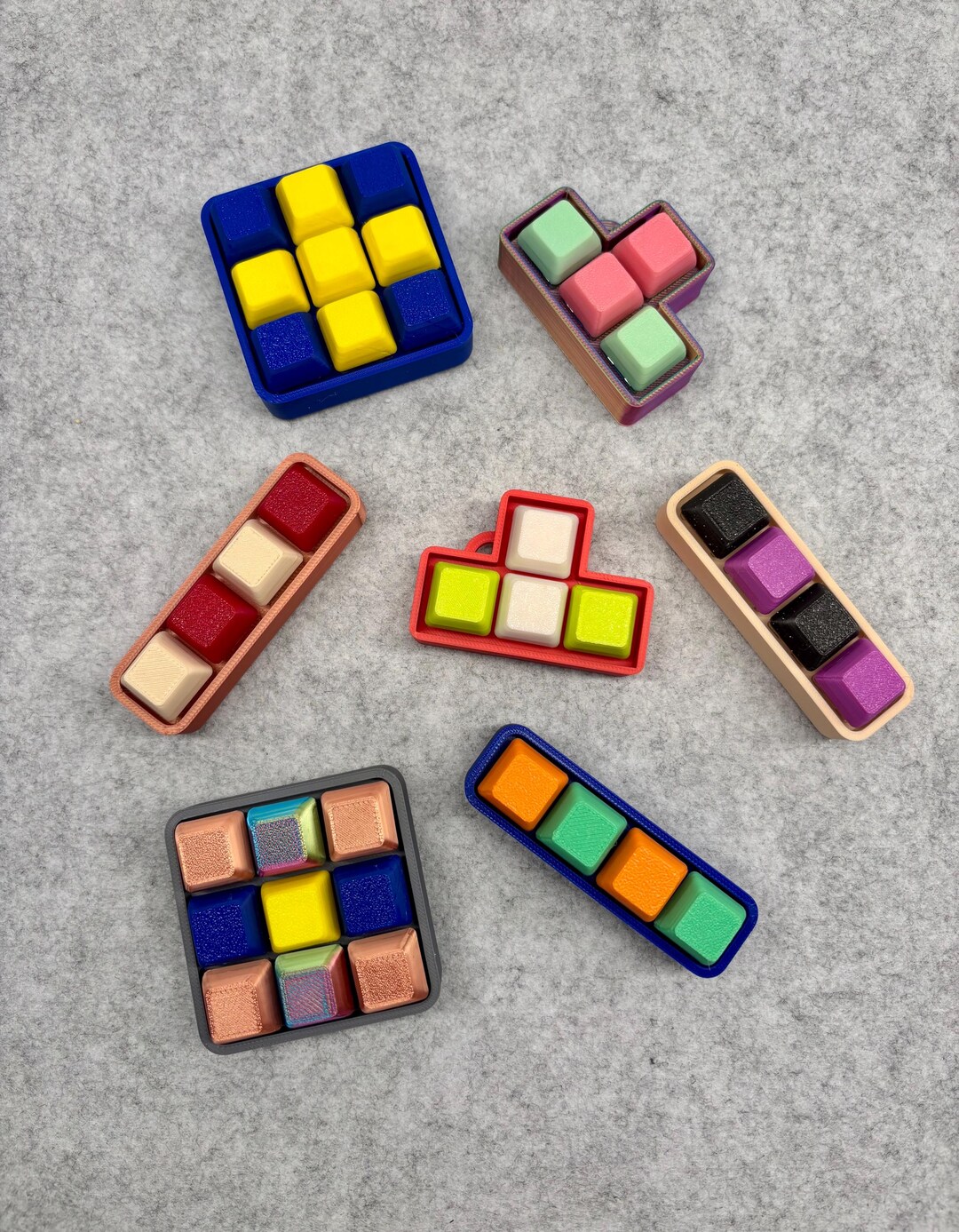 Mechanical Keyboard Fidget Toy With 20 Keycaps | 3D Printed Desk Toy - Etsy