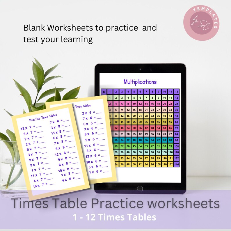 Times Table Worksheets Multiplication Printable US Letter (8.5 X 11 ...