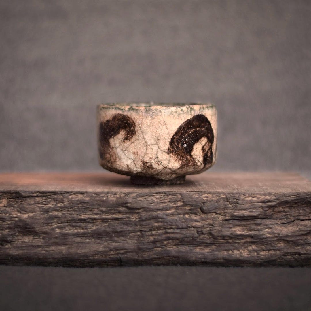 Handmade Raku Chawan: Rustic Wabi Sabi Matcha Tea Bowl - 300 Ml - Etsy