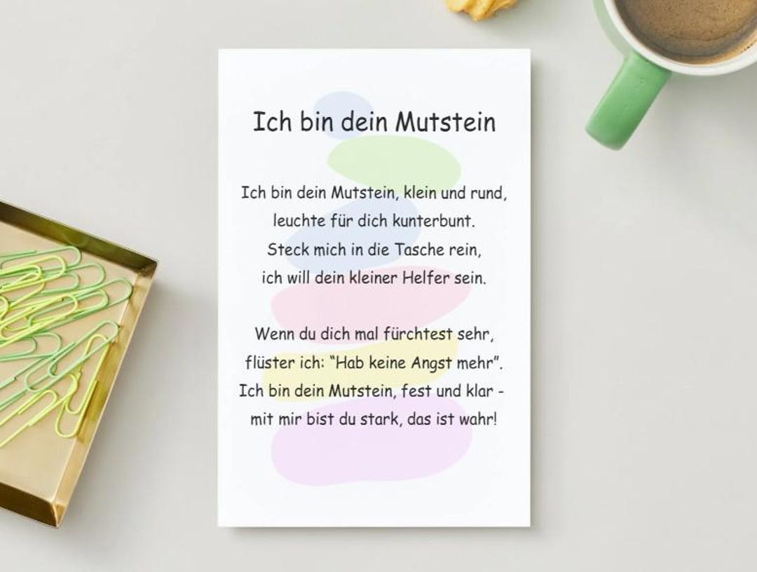 Courage Card for Children / Encouragement Poem / Gift for Moments of ...