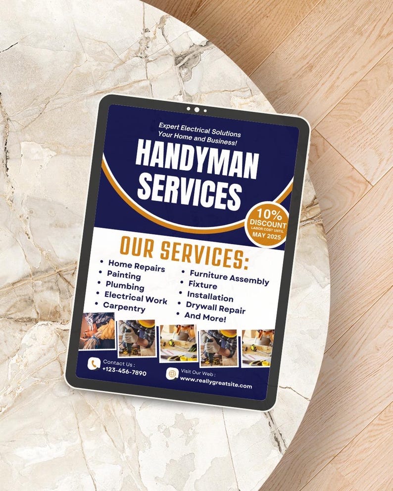 Handyman Service Flyer Template | Editable Handyman Flyer | Home Repair ...