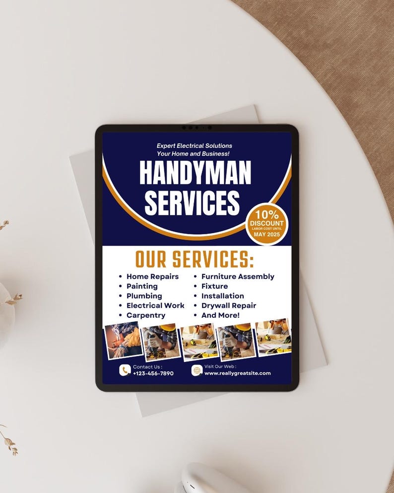 Handyman Service Flyer Template | Editable Handyman Flyer | Home Repair ...
