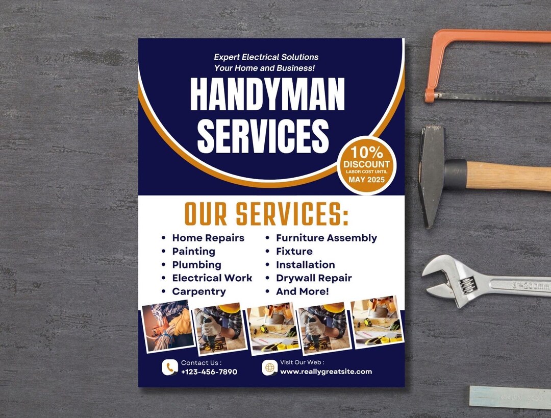 Handyman Service Flyer Template | Editable Handyman Flyer | Home Repair ...