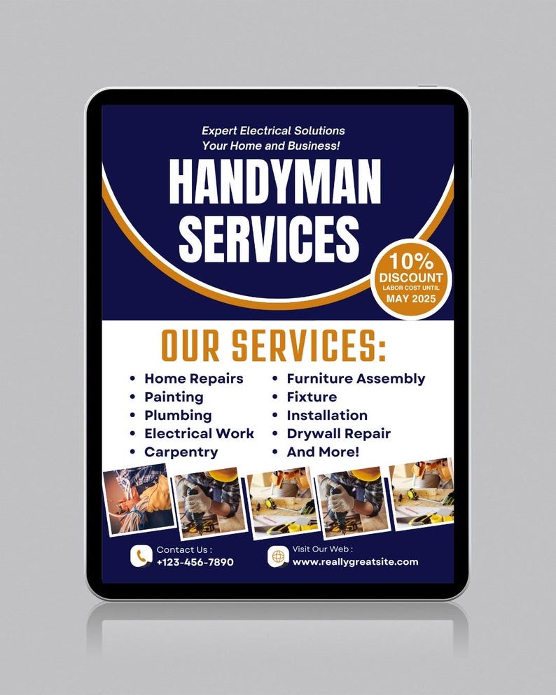 Handyman Service Flyer Template | Editable Handyman Flyer | Home Repair ...