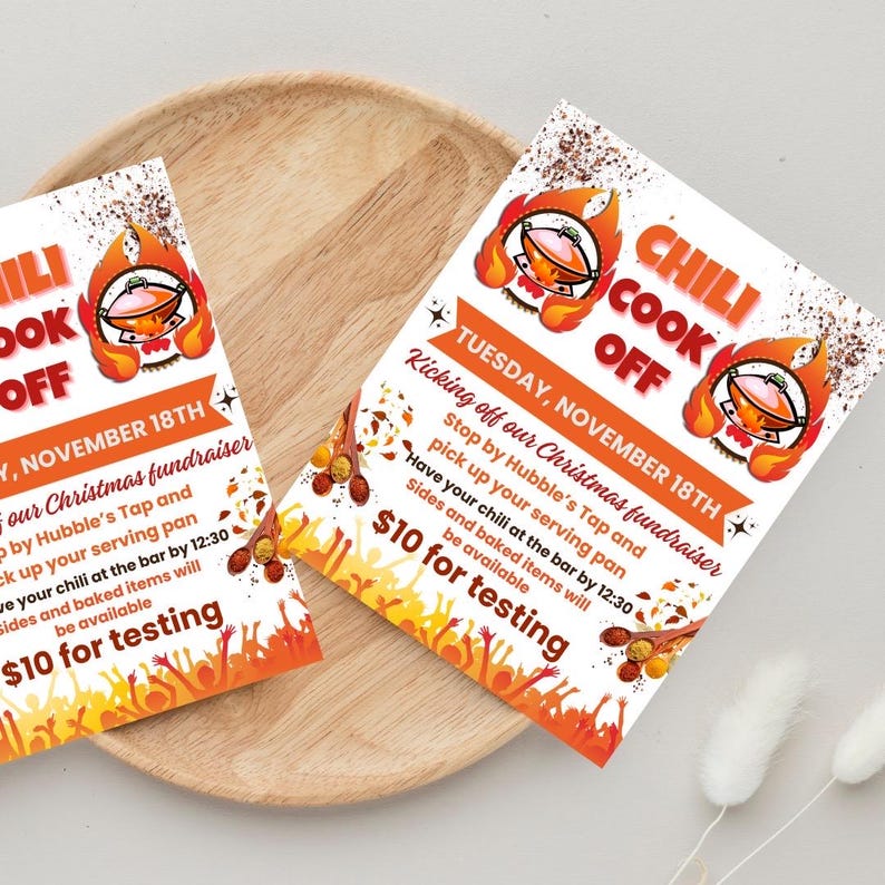 Chili Cook off Flyer | Editable Canva Template | Fall Festival Poster ...