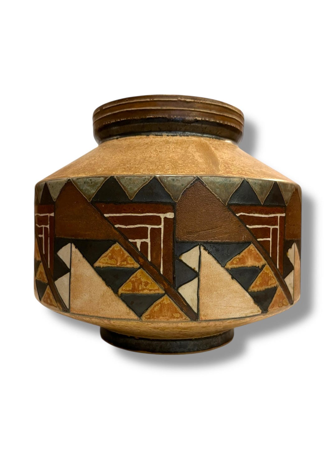 Art Deco Enameled Stoneware Vase by René Beauclair for HB Quimper ...