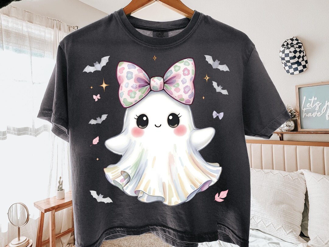 Preppy Ghost PNG, Cute Kawaii Spirit Sublimation Design, Halloween ...