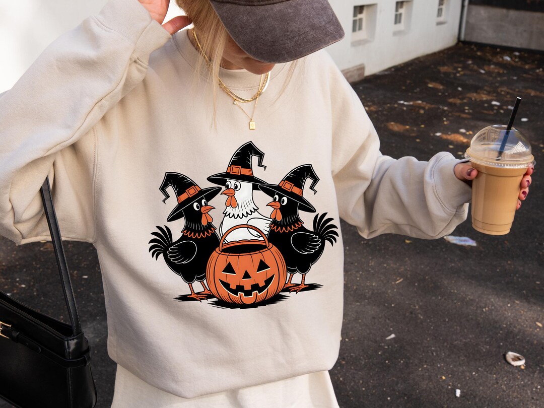 Pumpkin Chicken Fall Retro Halloween PNG, Halloween Witch Thanksgiving ...
