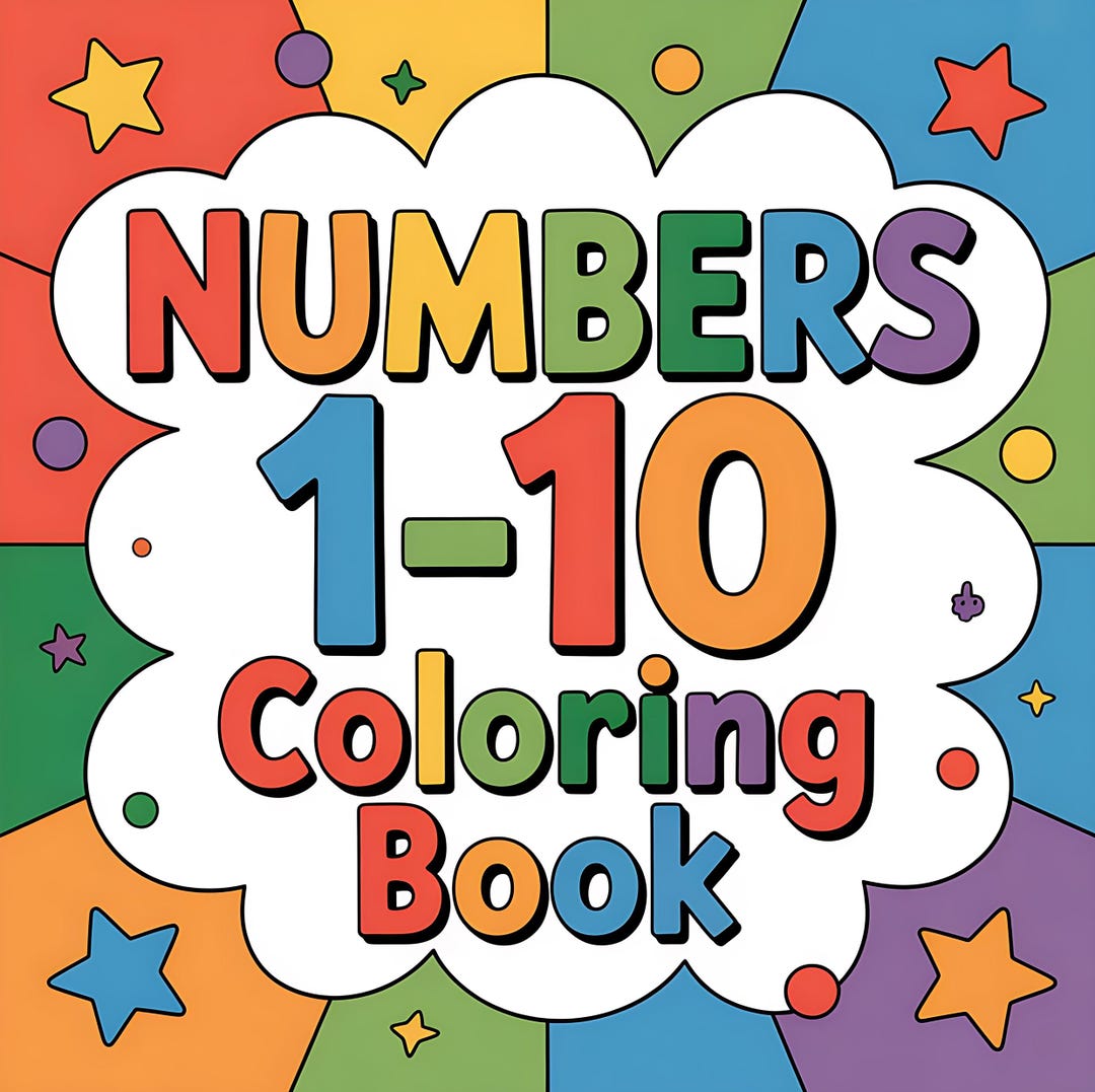 Kids Numbers Coloring Book, Learn Numbers 1-10, Educational Counting ...