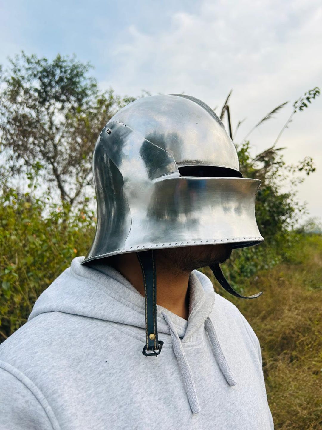 Medieval Steel Knight German Sallet Helmet Warrior Gothic Helmet-larp ...