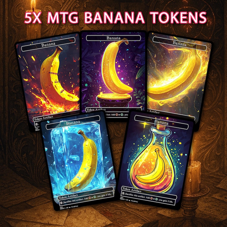 Banana Token – Luminous Fantasy Art Style Custom Magic Tokens, Foil/non ...